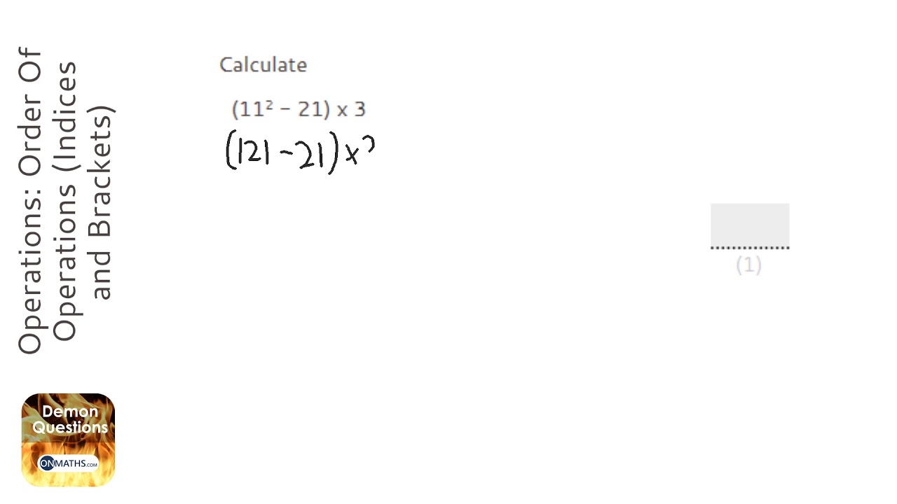 Operations: Order Of Operations (Indices and Brackets) (Grade 2 ...