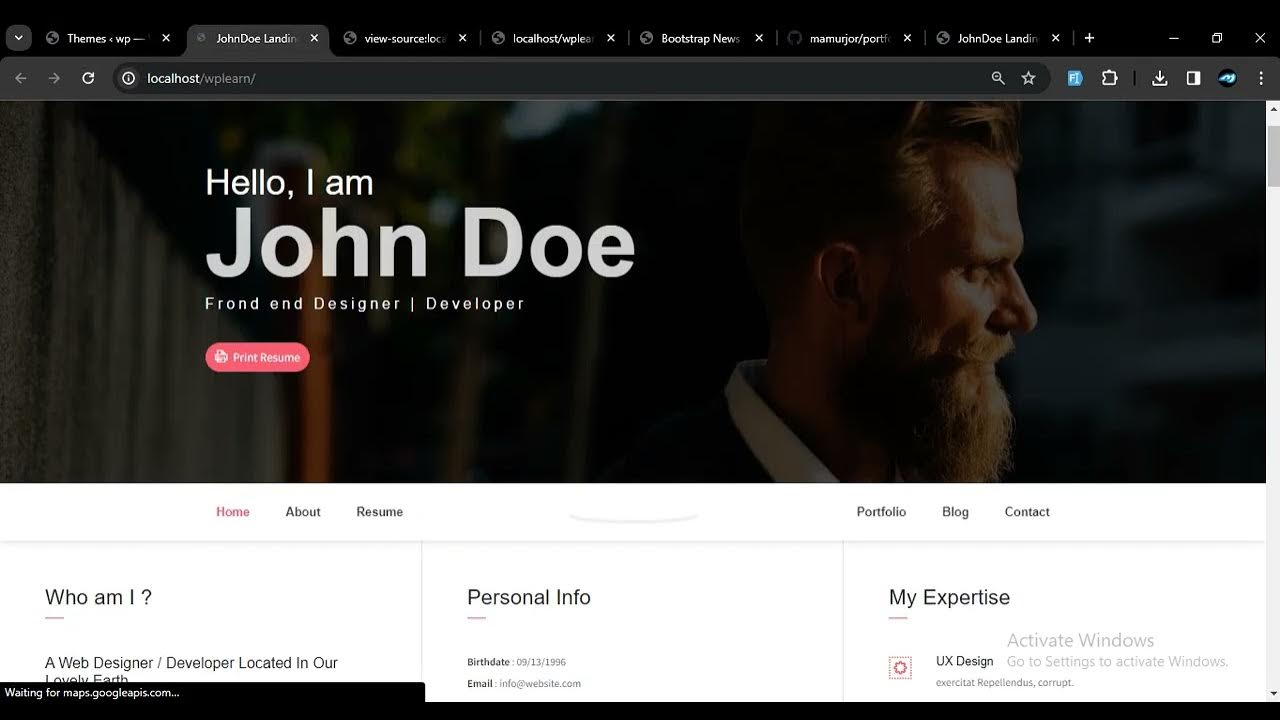 HTML Portfolio Template Convert to WP Theme Part01 || WordPress Theme Development Tutorial ...