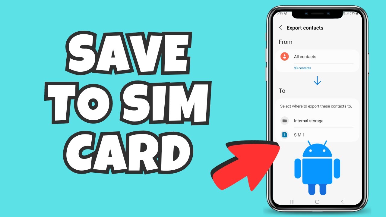 How To Save Contacts To Sim Card On Android - YouTube