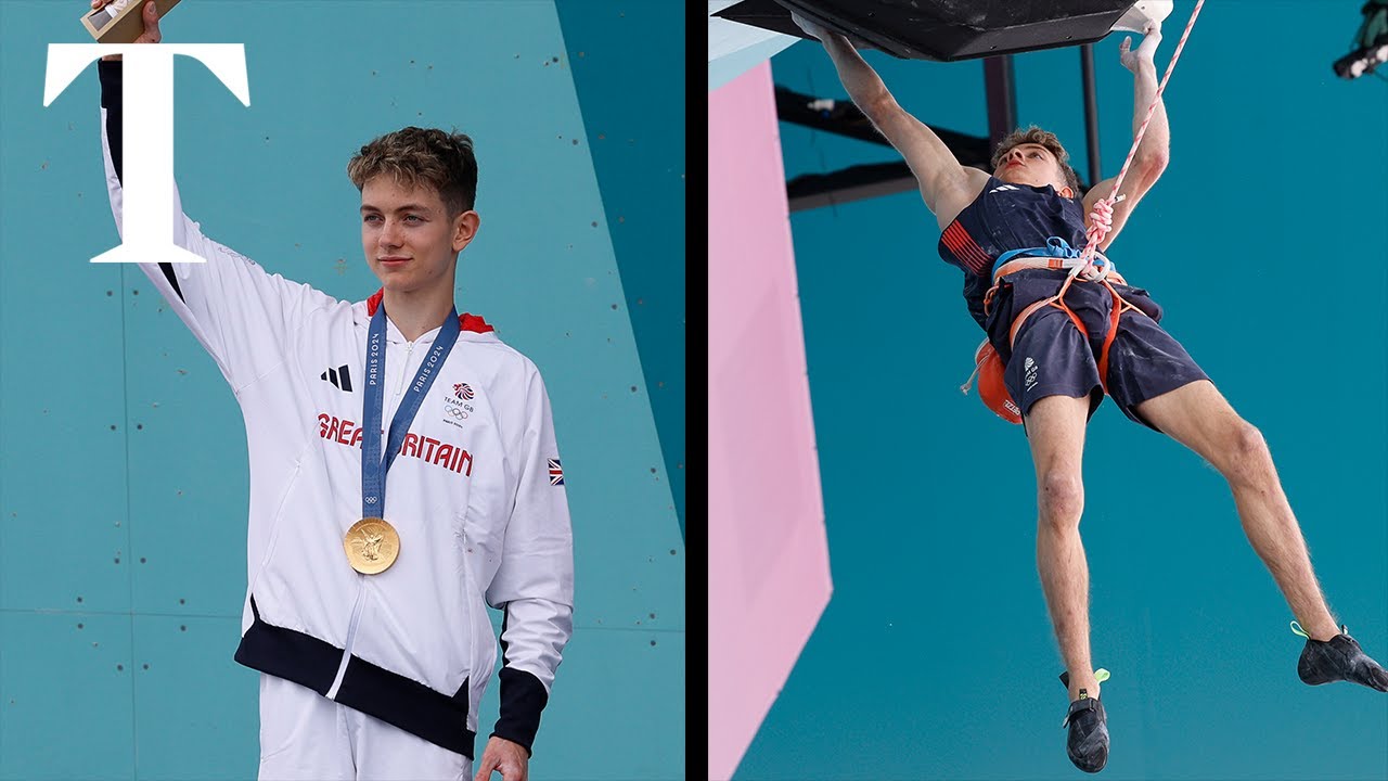 Toby Roberts wins Olympic gold in sports climbing - YouTube