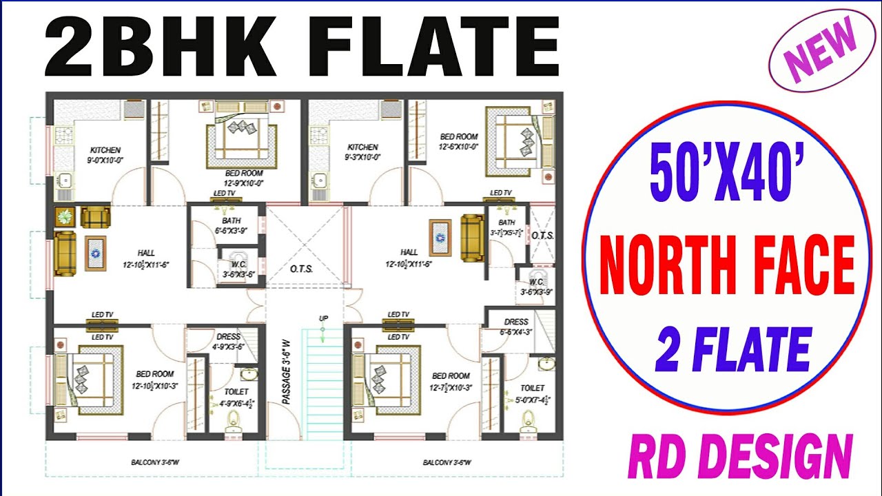 40 X 50 House Design 2bhk Flat Design RD DESIGN YouTube