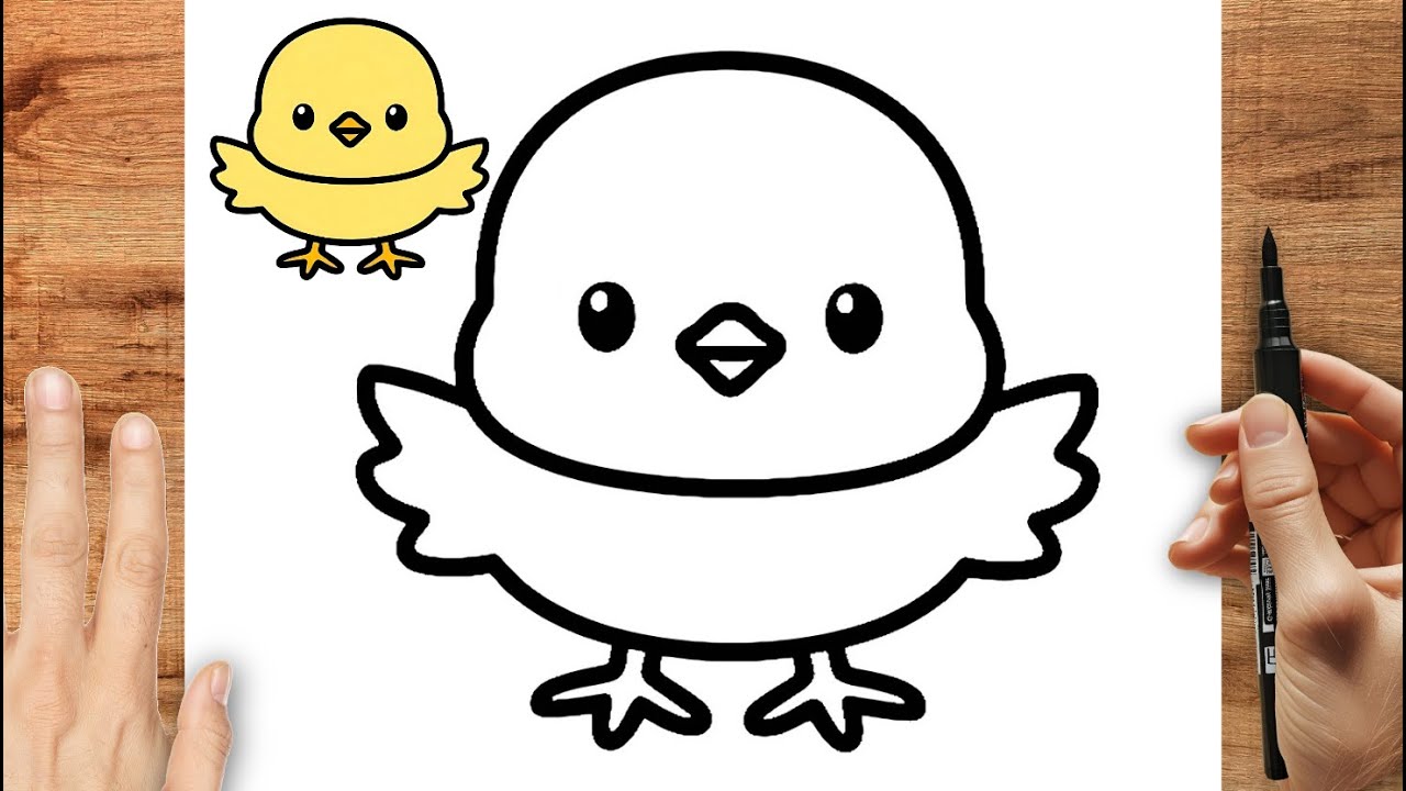 SÅDAN TEGNER DU EN KYLLING - YouTube