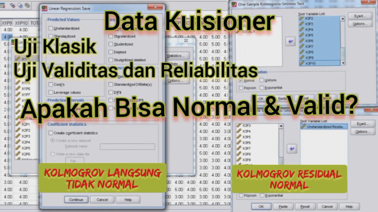 Cara Mengatasi Data Tidak Normal dan Tidak Valid Secara Bersamaan - YouTube