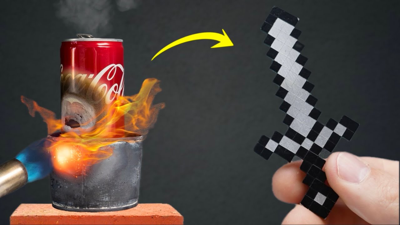 I made a Minecraft Sword from Coke Cans - YouTube