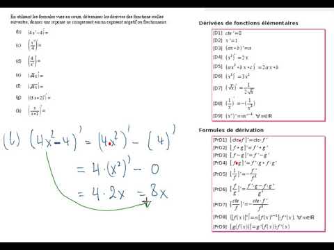 Ma3 Dérivation : Calcul de dérivées de base avec les formules - YouTube