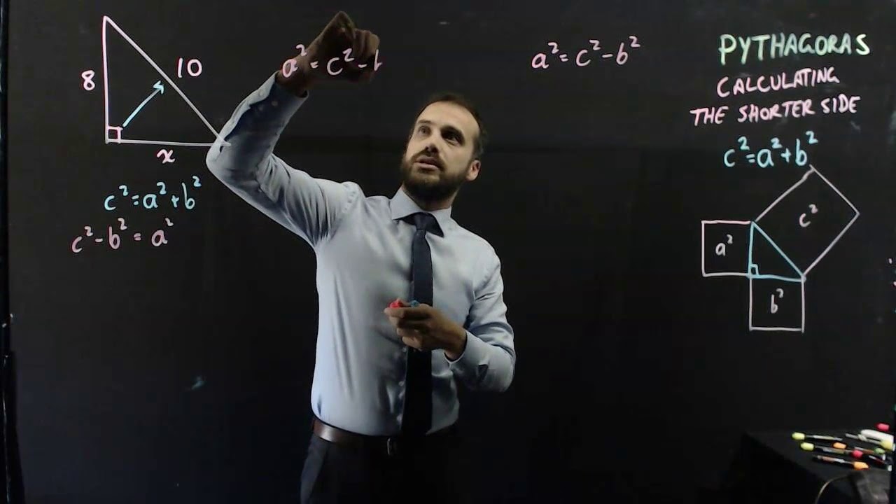 Pythagoras Calculating the shorter side - YouTube