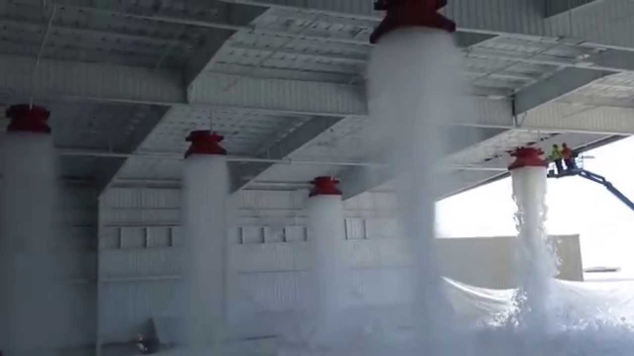 Aloha Air Cargo Hangar Foam Fire Suppression Test - YouTube