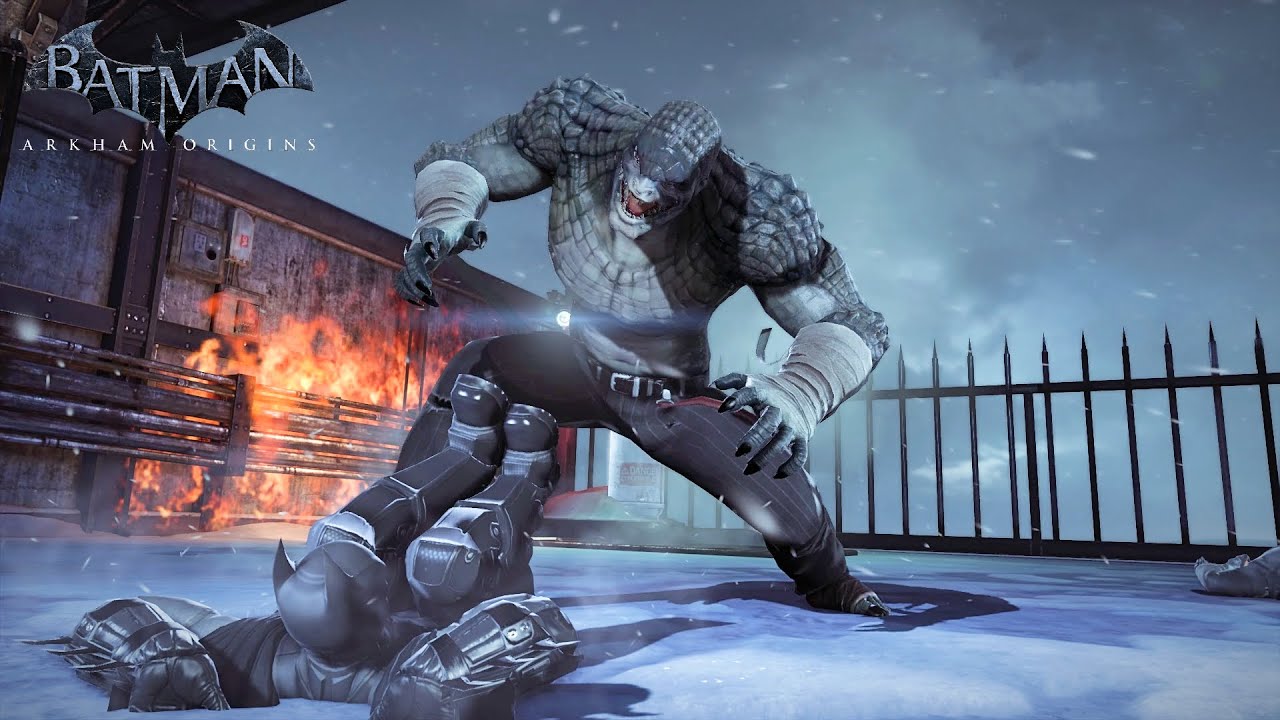 Batman Arkham Origins Batman Vs Killer Croc Boss Fight Gameplay