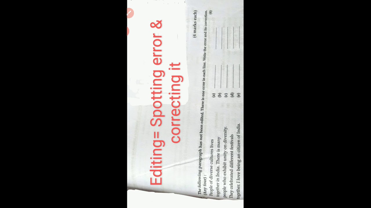 Editing & correction Class 9 & 10 - YouTube