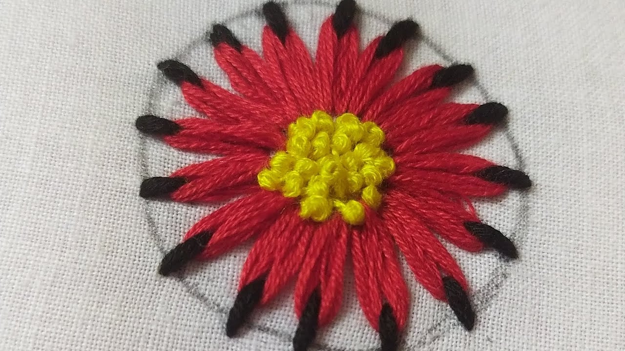 Learn how to create stunning flower embroidery with lazy daisy stitch🌻 ...