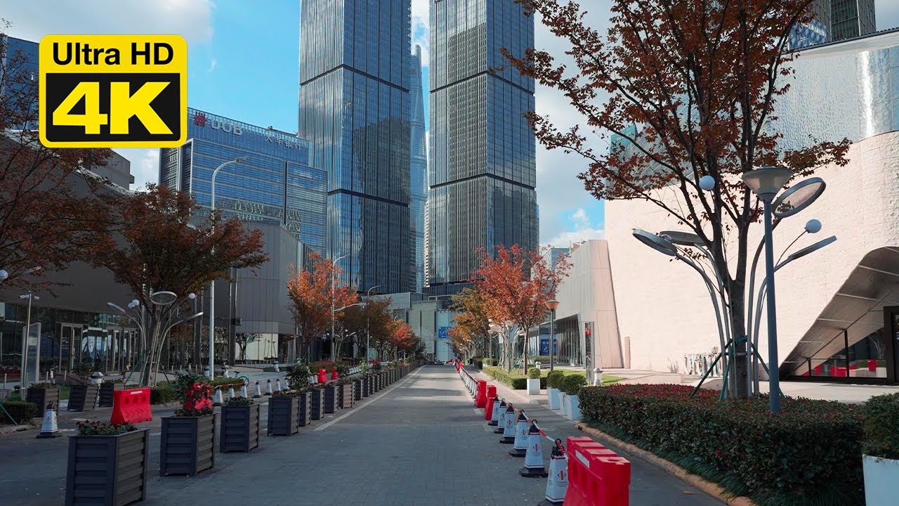 【Shanghai walk 4K HD】Weekend morning jogging in Pudong Riverside ...