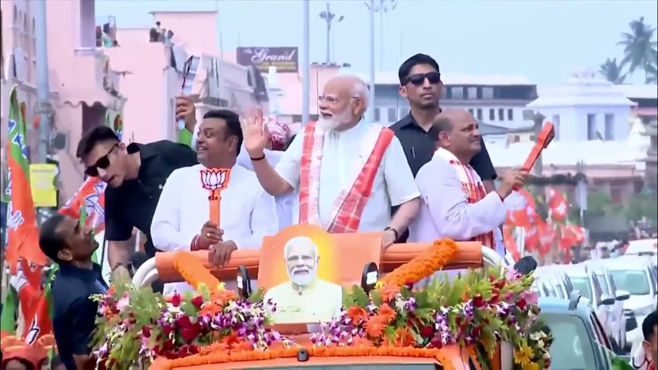 LIVE PM Shri Modi's roadshow in Puri, Odisha Lok Sabha Election 2024 - YouTube