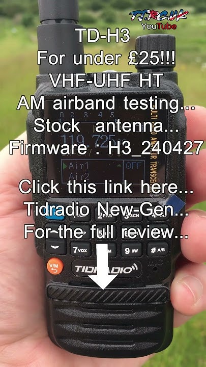 Tidradio TD H3 Remote Airband Testing... Bluetooth + Type-C programming ...