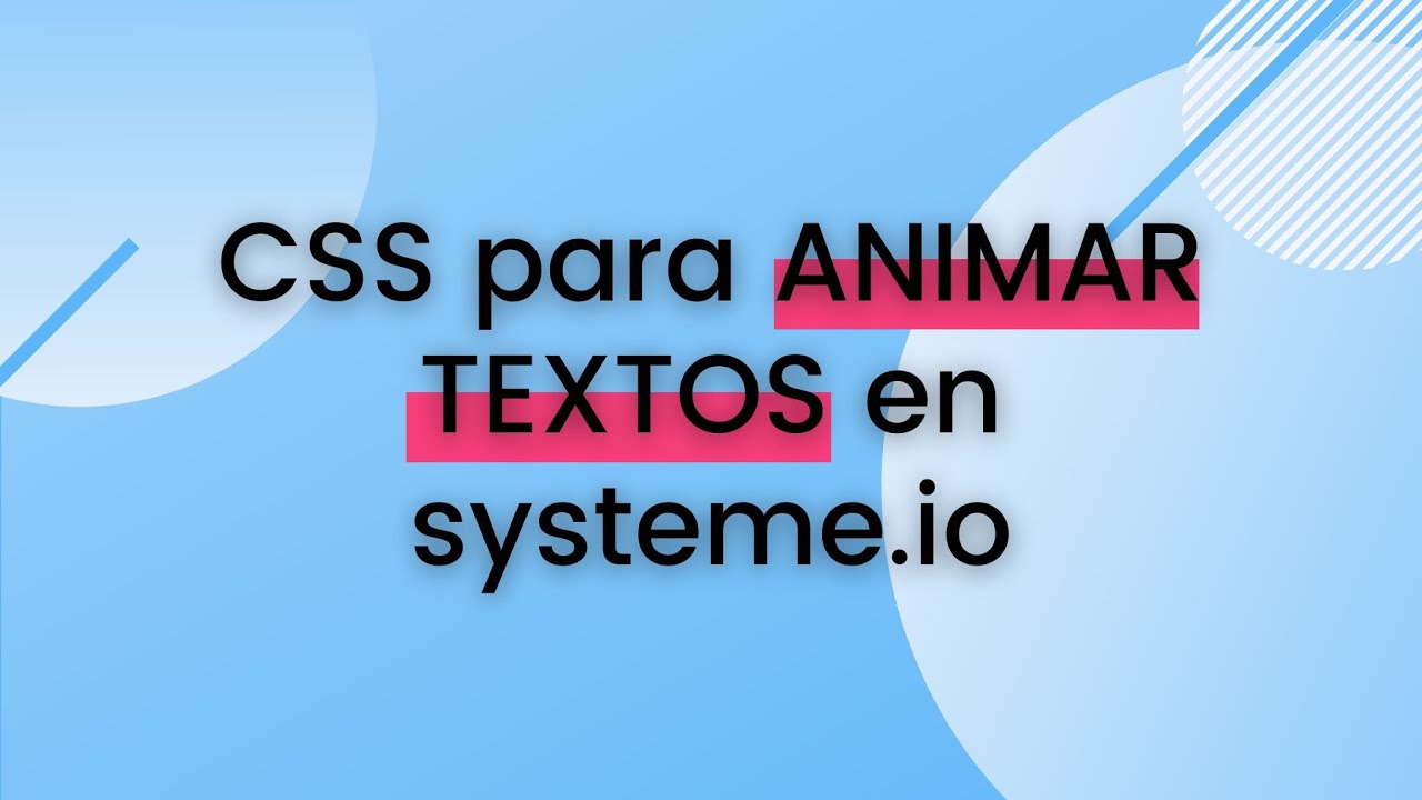 Animar textos con css systeme.io - YouTube