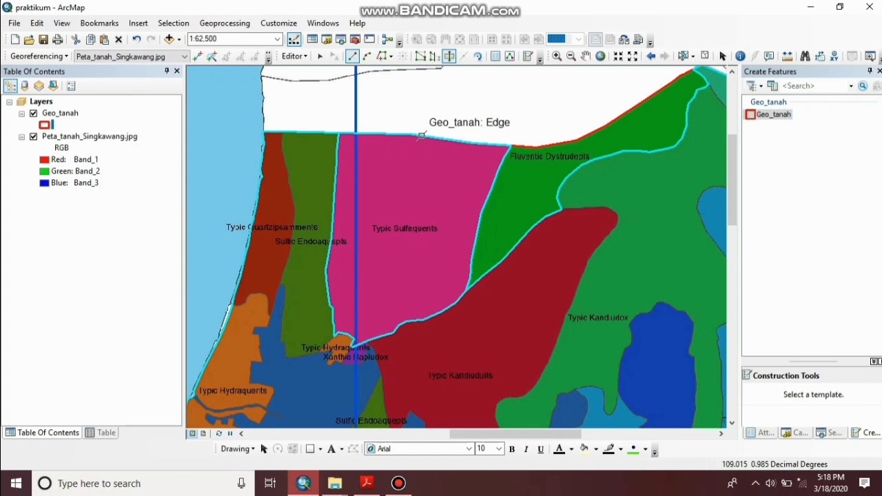 Cara Digitasi Menggunakan Feature Type Polygon dan Cut Polygon - YouTube