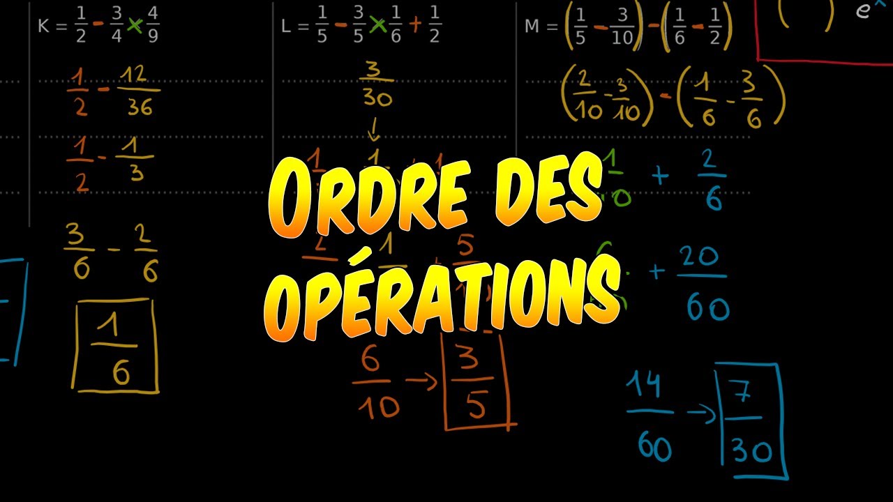 Mathématiques - L'ordre des opérations avec des fractions - YouTube