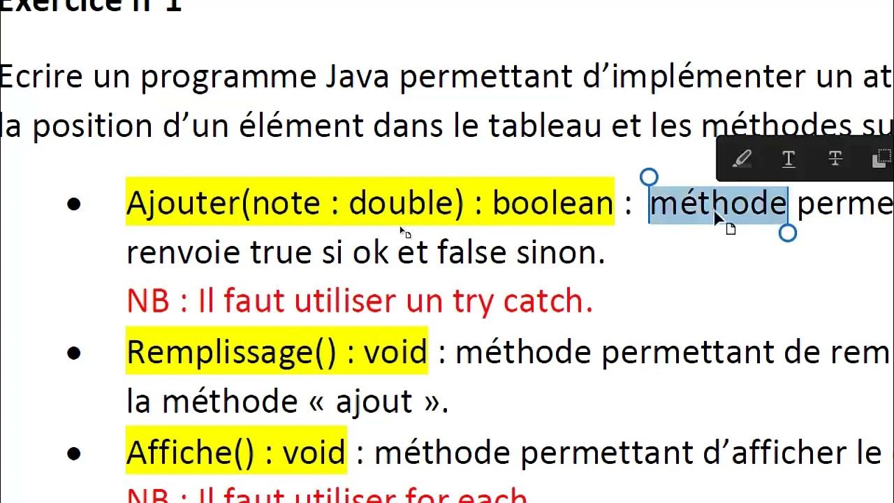 Exercice sur les tableaux avec Java - YouTube