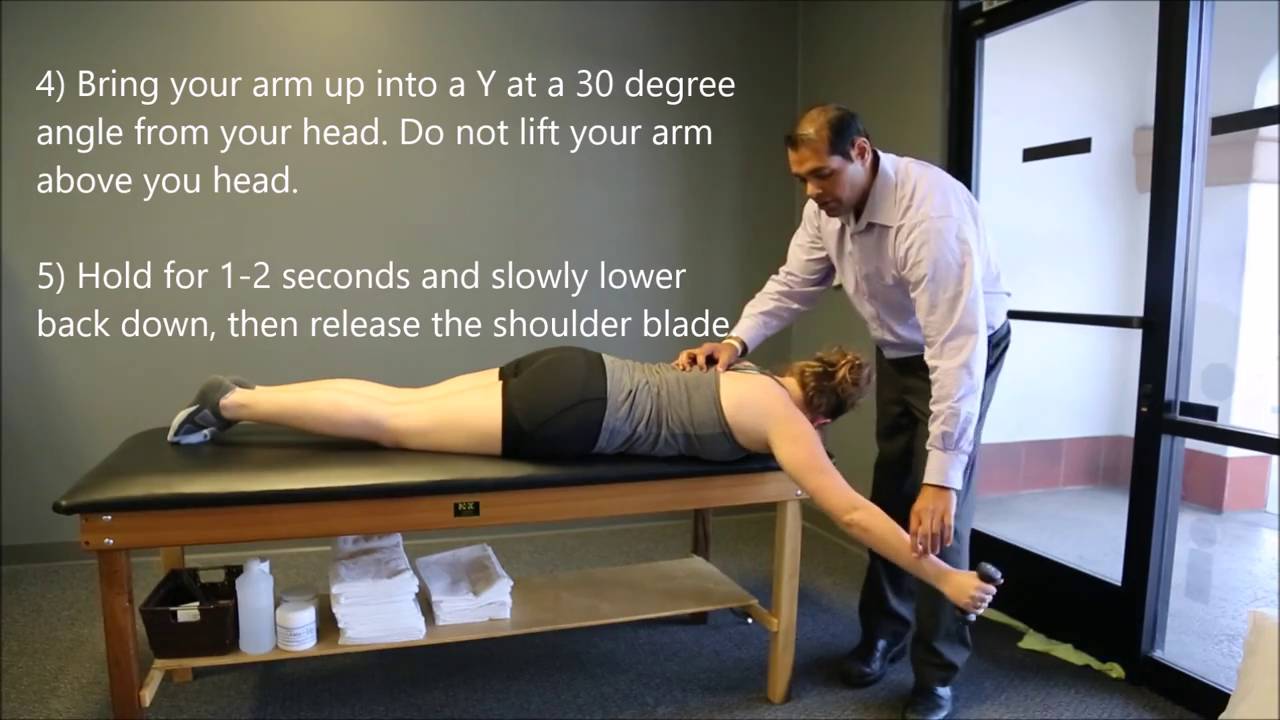 Prone Y's Exercise - YouTube