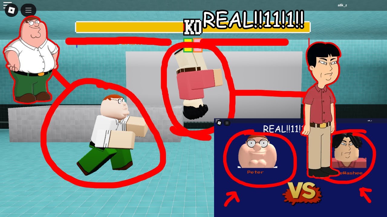 Family Guy: Street Fighter Peter vs Mr. Washee Washee but in ROBLOX ...