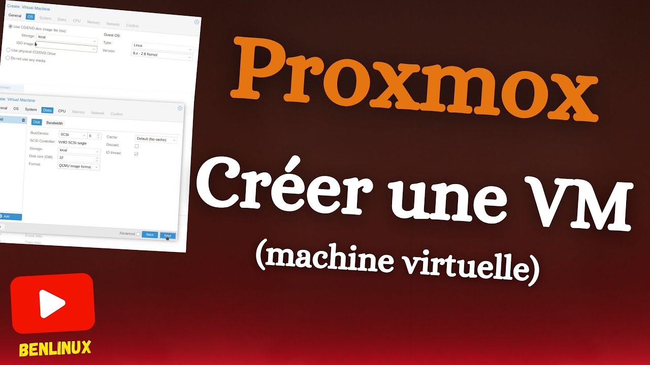 Créer une vm (machine virtuelle) dans Proxmox - YouTube