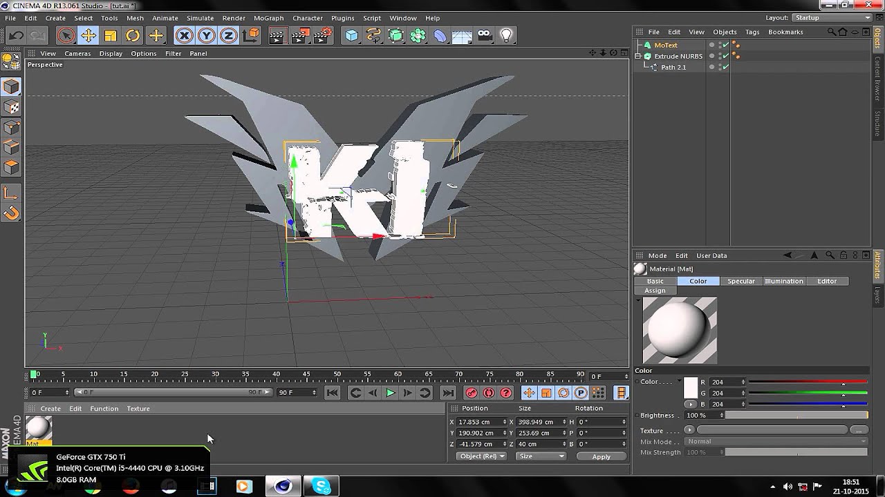 How to make a 3D logo using c4d and photoshop (tutorial) - YouTube
