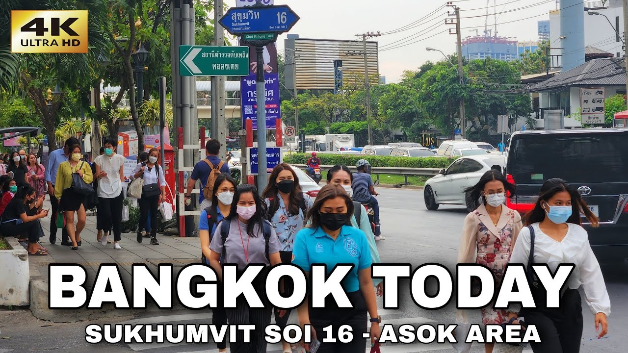 Bangkok Asok Area City Walk Sukhumvit Soi 16 🇹🇭 Thailand 4k Youtube