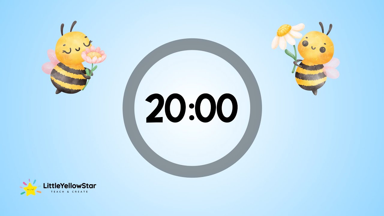 Bee Spring Timer For Kids - 20 Minutes Countdown Timer For Kids With ...