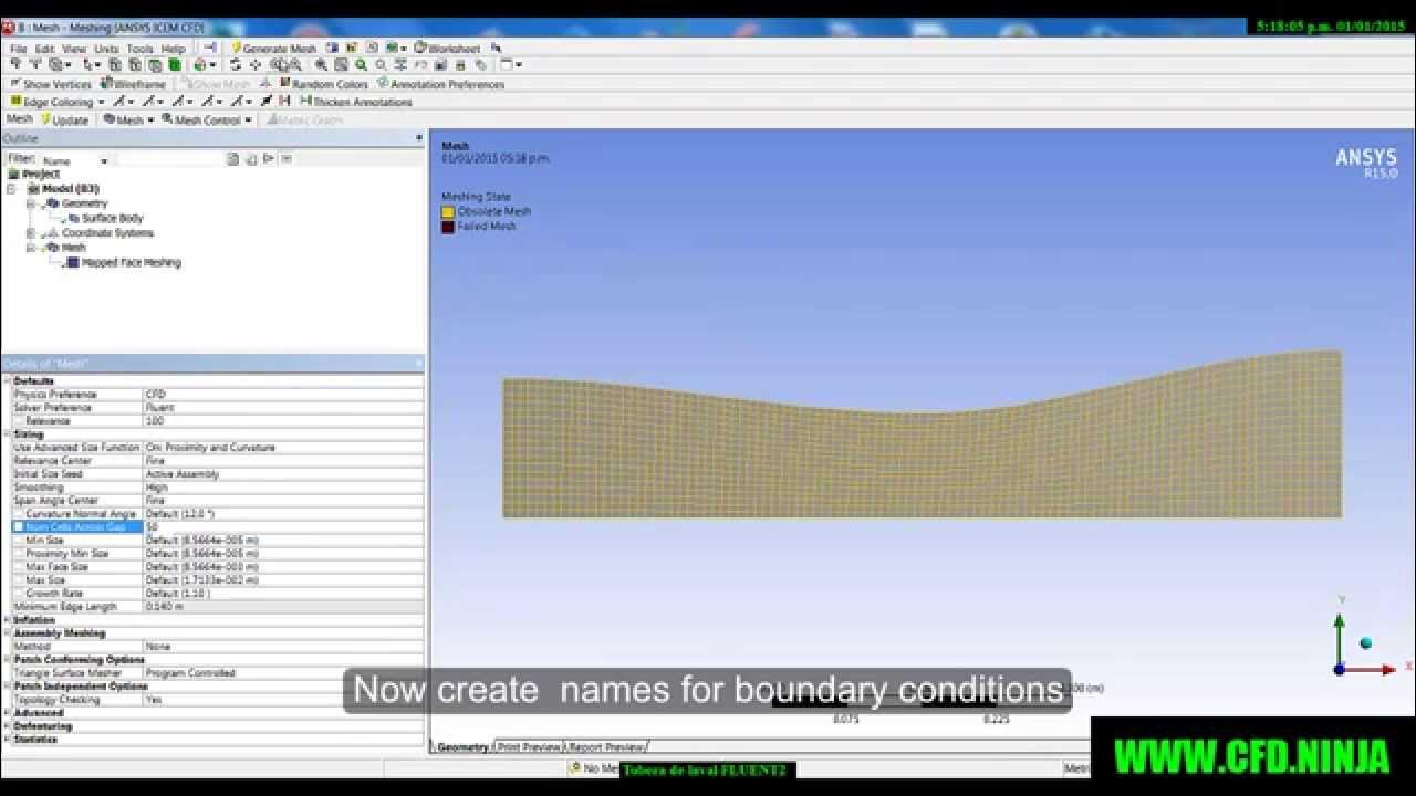 ANSYS FLUENT - Convergent Divergent, CD Nozzle - TUTORIAL Part 2/5 - YouTube