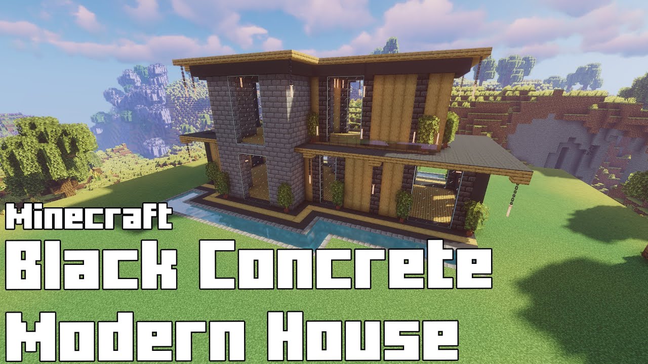 Minecraft Build: Black Concrete Modern House #minecraft - YouTube