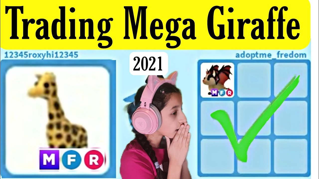 Trading Mega Neon Giraffe In Super Rich Adopt Me Trading Servers 2021 ...