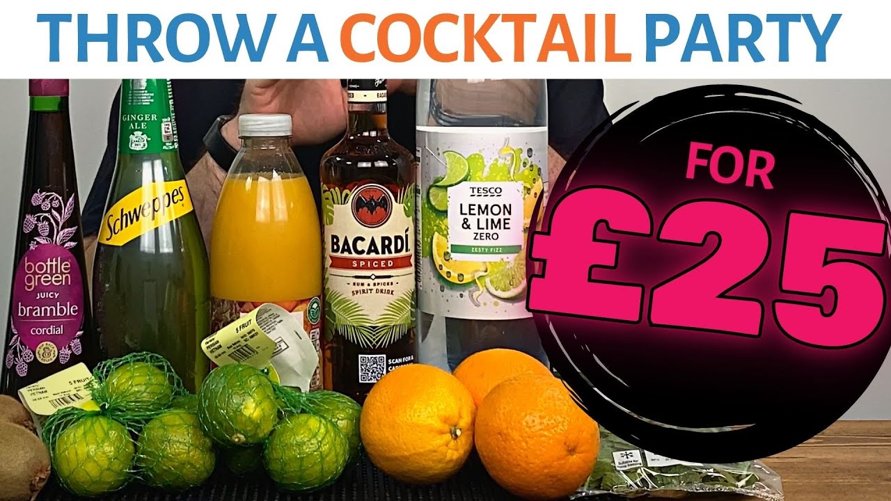 How to Throw a Cocktail Party on a £25 BUDGET - Tesco Haul with Spiced ...