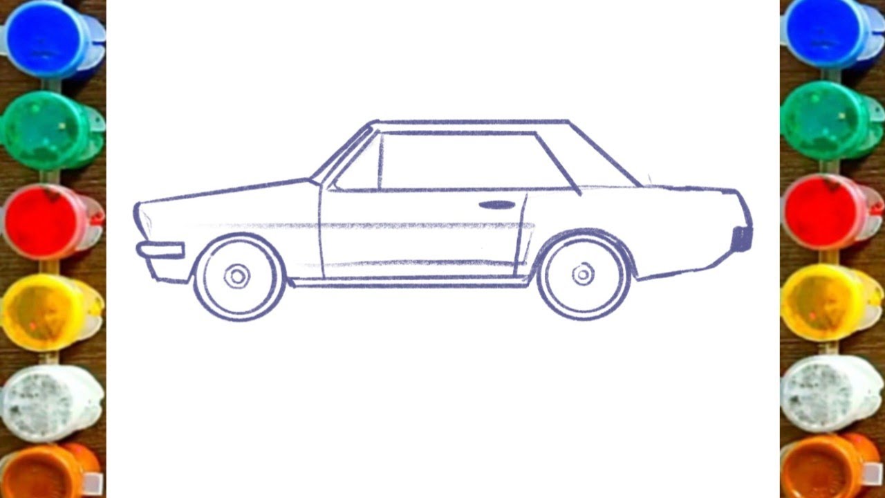 How to draw a simple car drawing easy step by step - YouTube