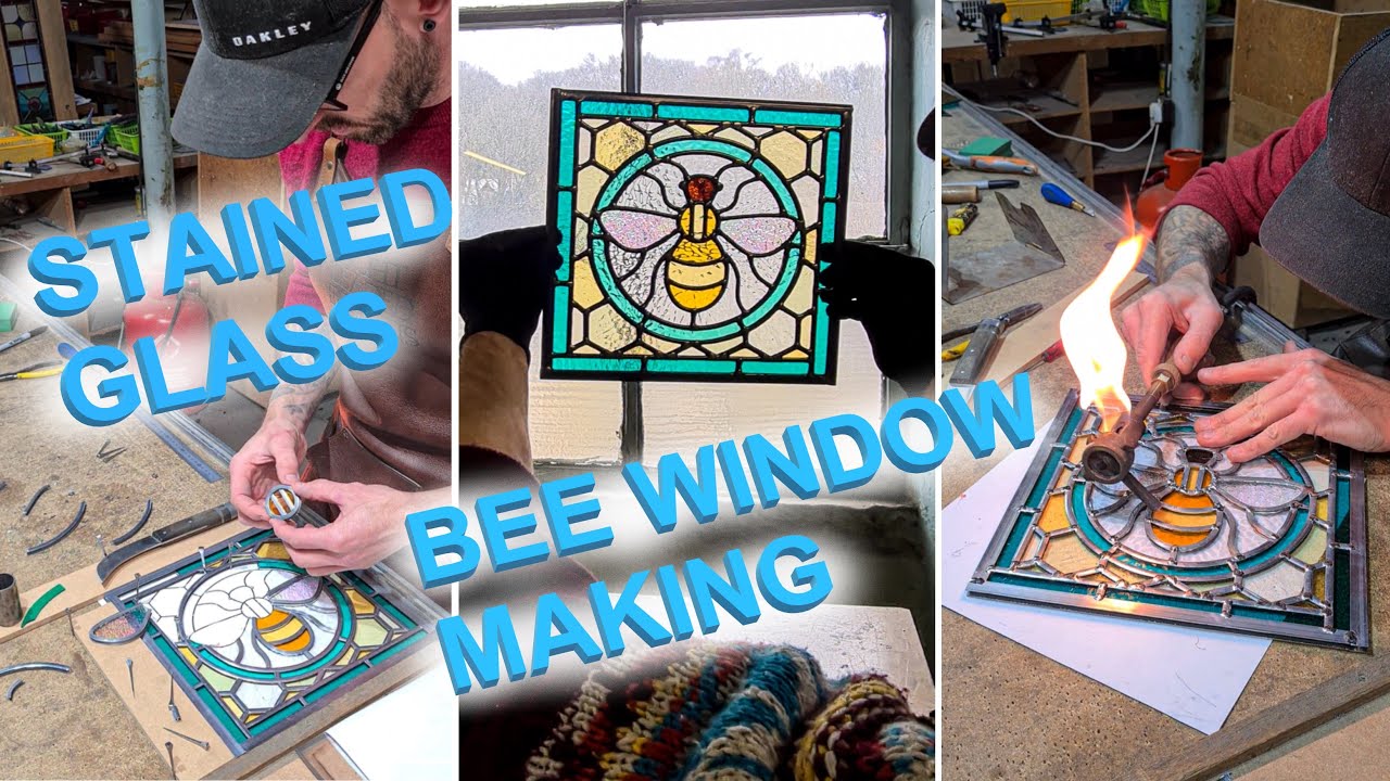Making a Traditional Stained Glass Bee Window - YouTube