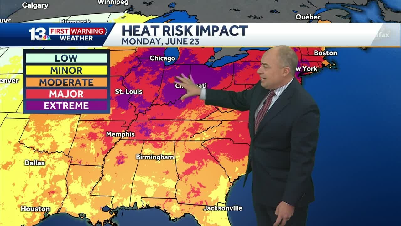 Extreme Heat: The heat wave pushes feels like temps above 100 in ...