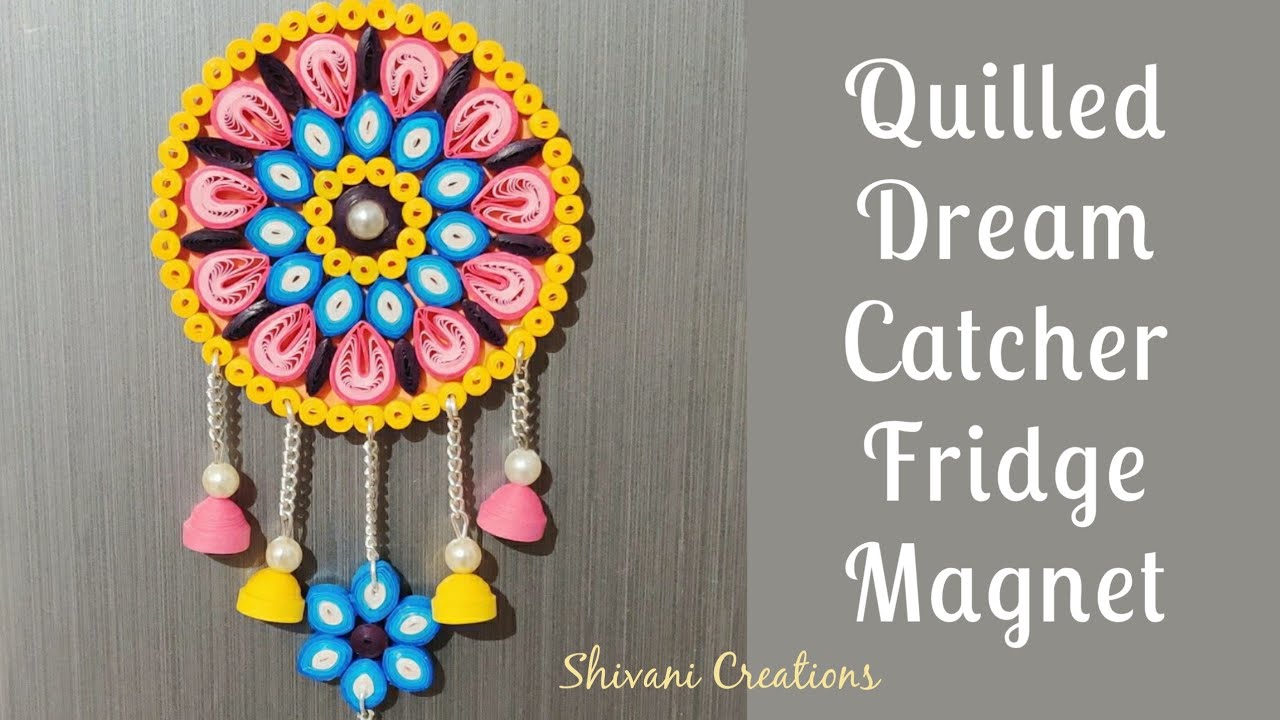 Quilled Dream Catcher Fridge Magnet/ Quilling Wall Showpiece/ Quilling ...