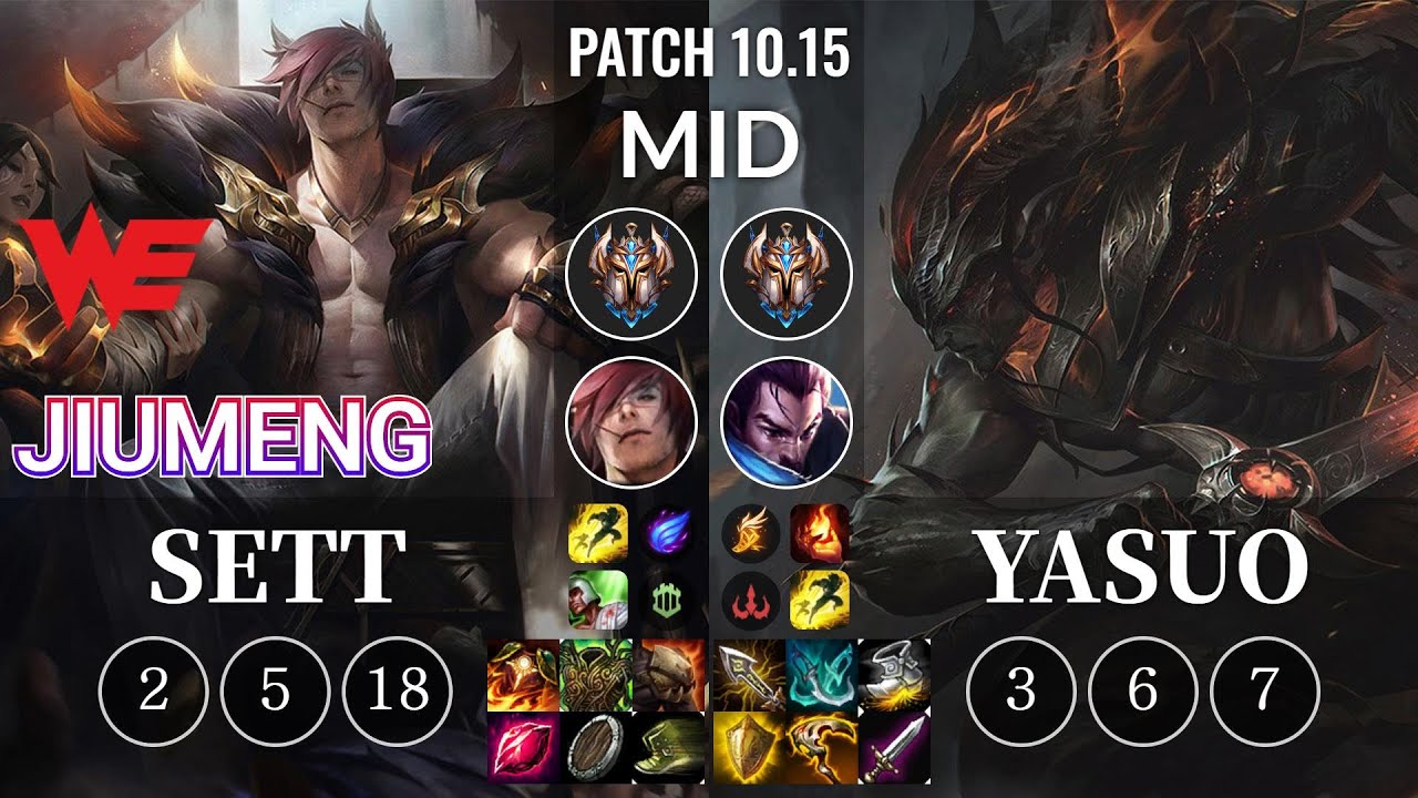 WE Jiumeng Sett vs Yasuo Mid - KR Patch 10.15 - YouTube