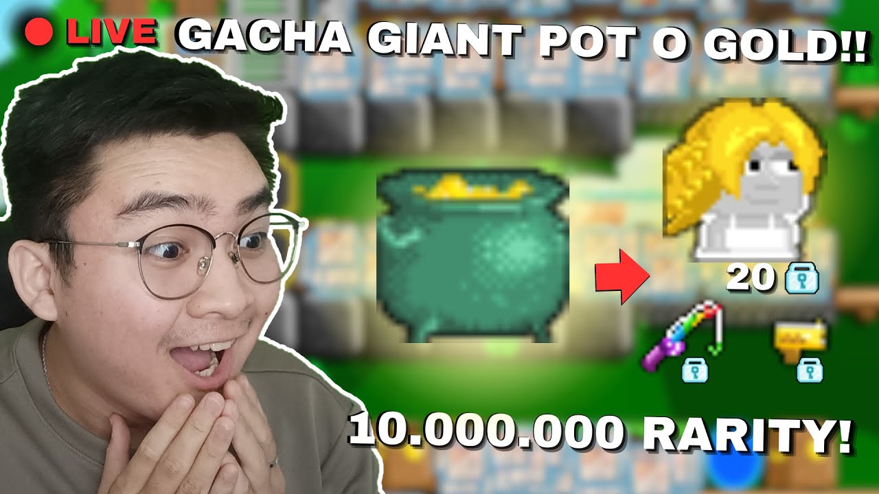 GACHA 10 JUTA RARITY GIANT POT O GOLD!! | Growtopia Live - YouTube
