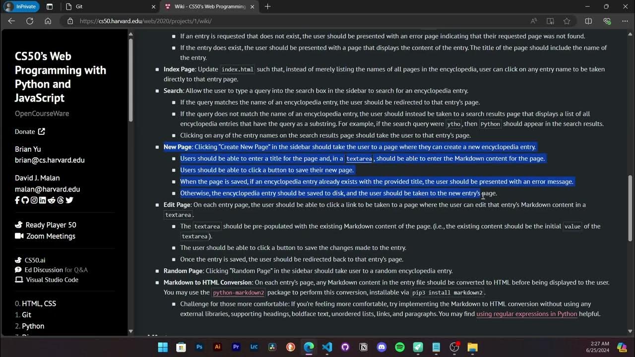 Cs50s Web Programming Project1 Wiki Youtube