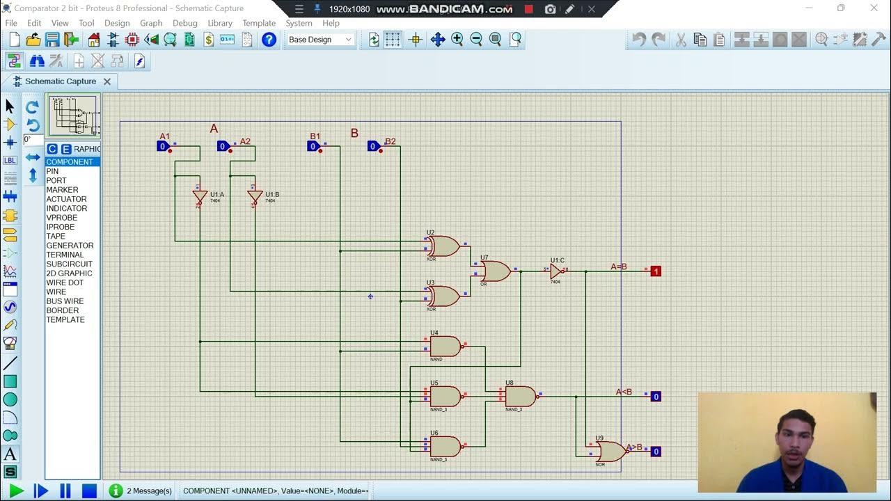 Comparator 2 bit with PROTEUS - YouTube