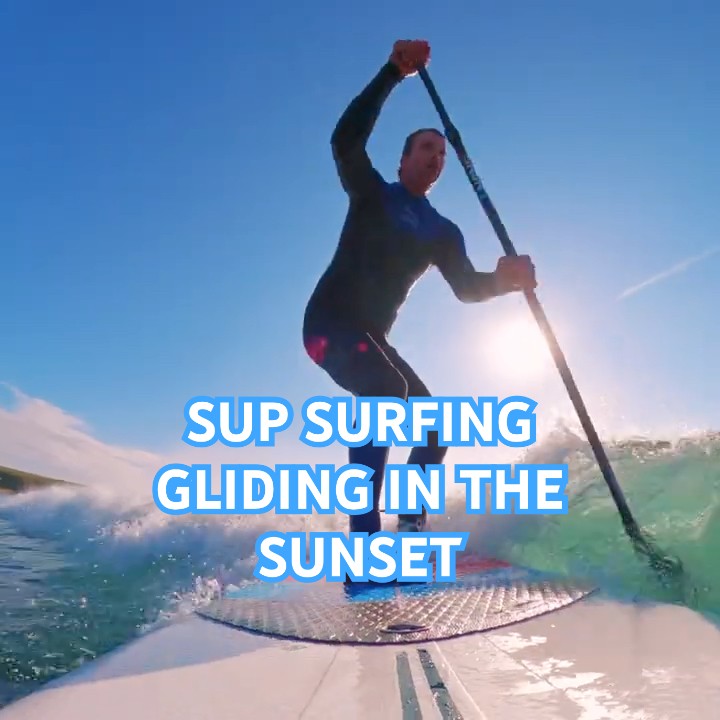 SUP Surfing - Gliding in the sunset - YouTube