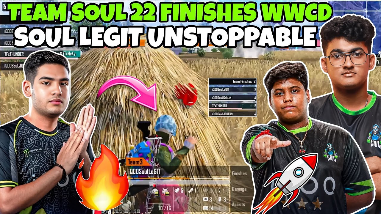 Team Soul 22 Finishes Wwcd🔥🚀 Soul Legin Unstoppable Performance Today 🤯 ...