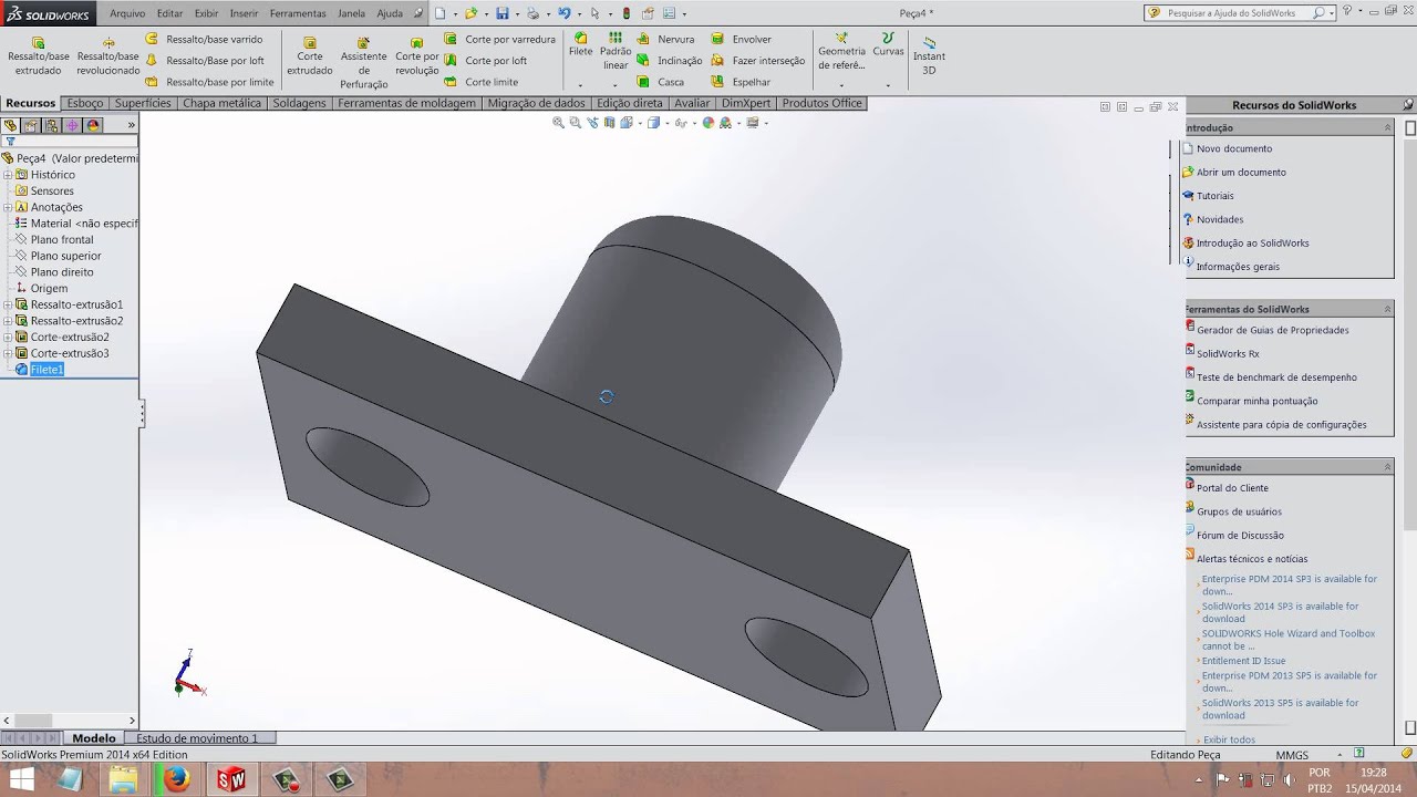 Aula 3 1 SolidWorks Comandos Básicos - YouTube