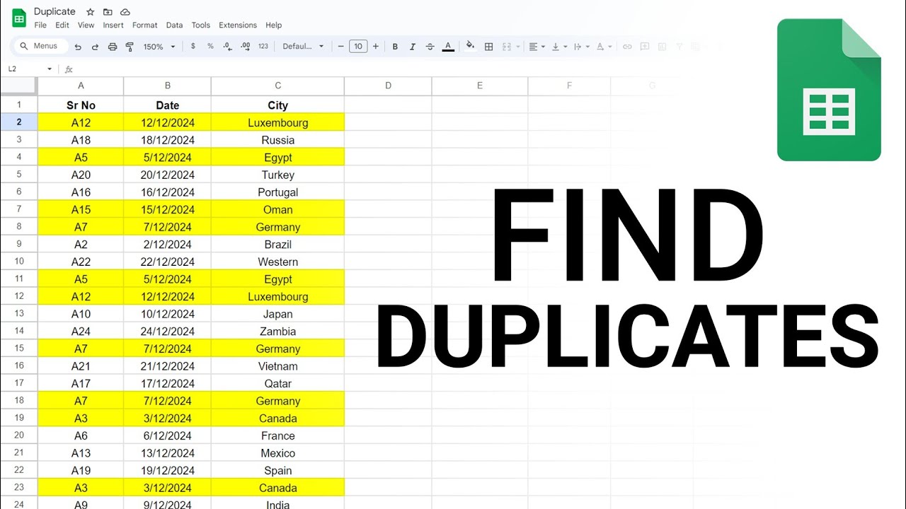 How to FIND DUPLICATES in Google Sheets - Highlight Duplicate Data in a ...