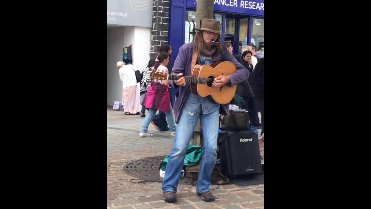 Kim Seymore, busking in Keswick. Mrs Robinson (Simon & Garfunkel ...