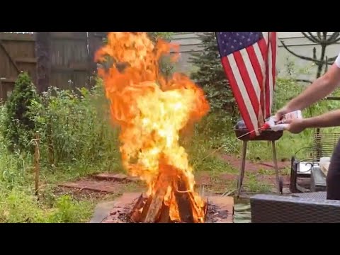 EXPERIMENT with FIRE 🔥 Lighter Fluid vs 30 lbs WOOD - YouTube