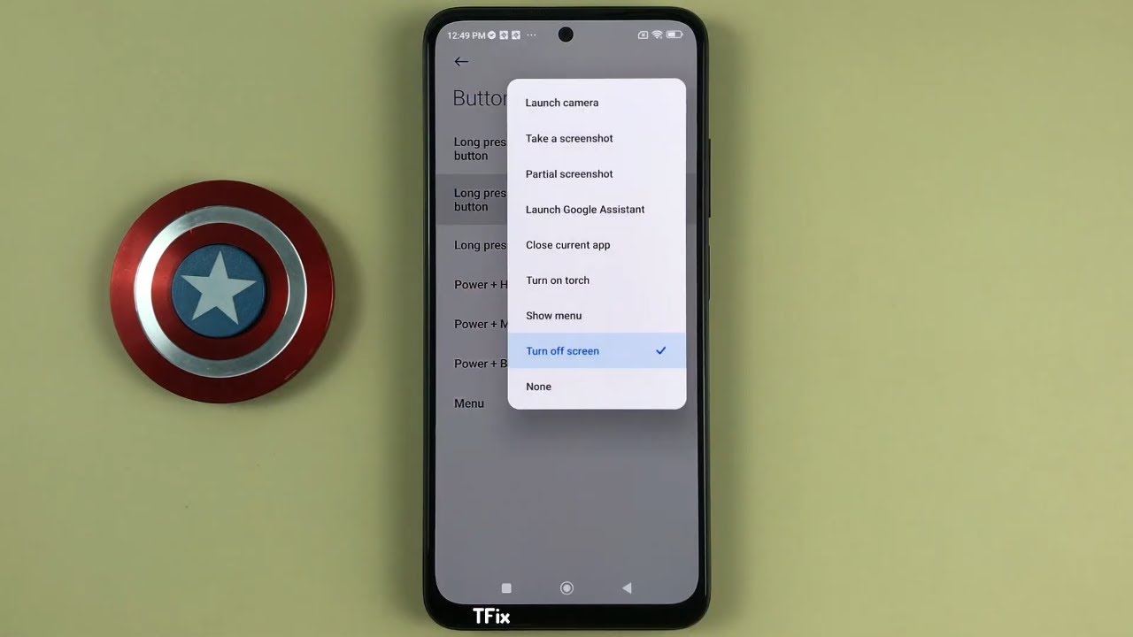 How to hold down the Menu button to turn off the 1-touch screen on ...