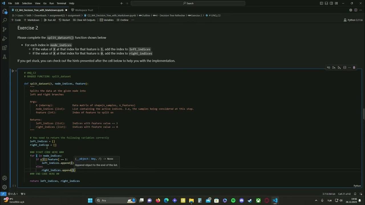 CENG 4207 Programming Exercise 6 Decision Trees - YouTube