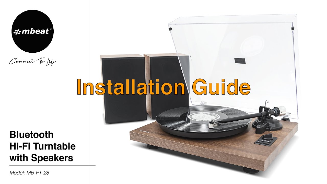 mbeat MB-PT-28 Hi Fi Turntable with Speaker Installation Guide - YouTube