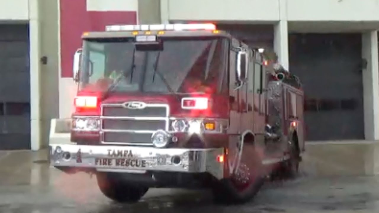 Tampa Fire & Rescue Engine 1 responding - YouTube