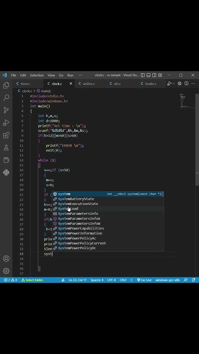 CLOCK IN C - YouTube